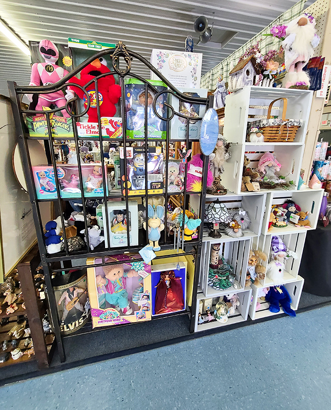 Nostalgia comes in all shapes and sizes at this booth, where childhood memories are preserved behind decorative iron gates.