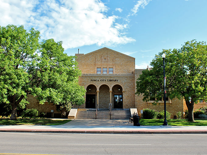 The Ponca City Library isn't just about books – it's a gorgeous sandstone sanctuary of knowledge that invites you to linger.