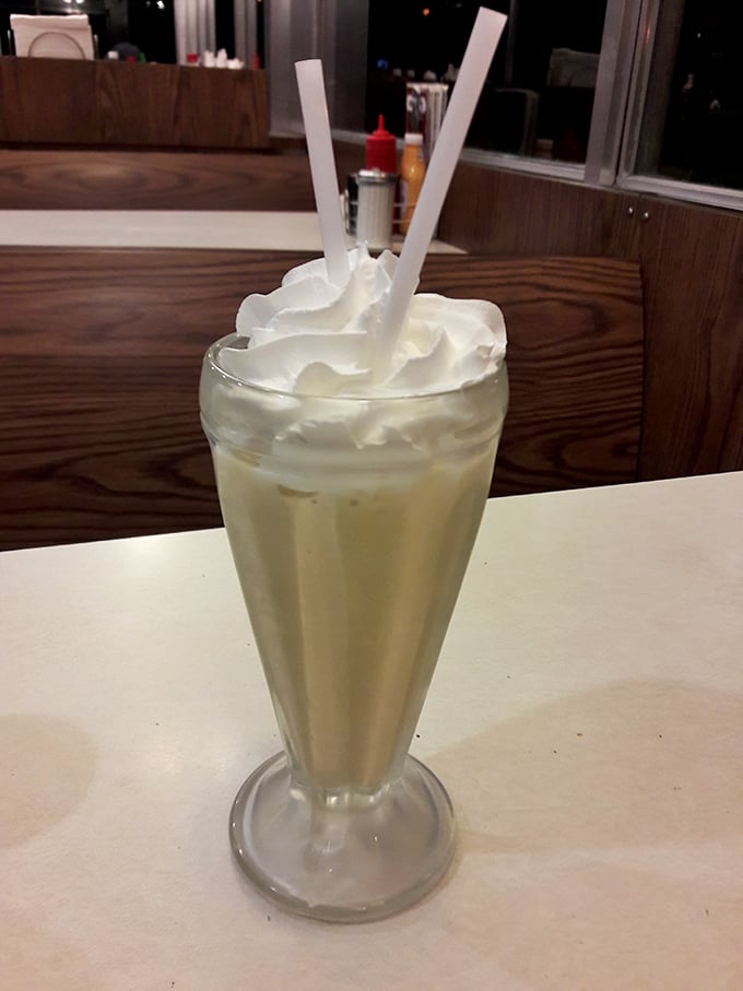 This isn't just a milkshake—it's a frothy time machine to when desserts weren't deconstructed and whipped cream wasn't measured in molecules.