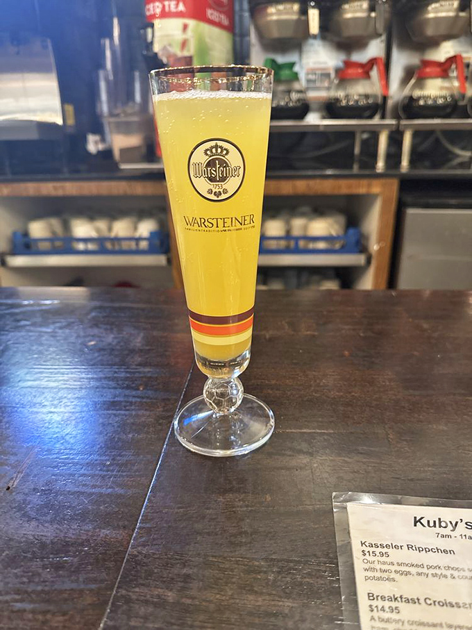 This isn't just any beer – it's liquid sunshine in a Warsteiner glass, the perfect companion for a journey through German culinary traditions.
