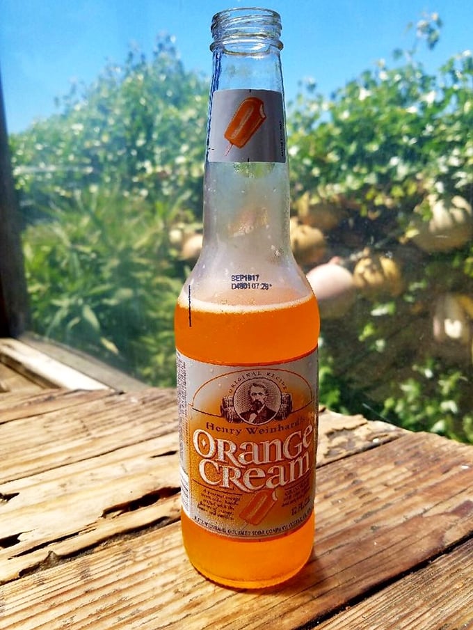 Nothing pairs with seafood quite like an ice-cold orange cream soda—nostalgic sweetness in a bottle that takes you back to simpler times.