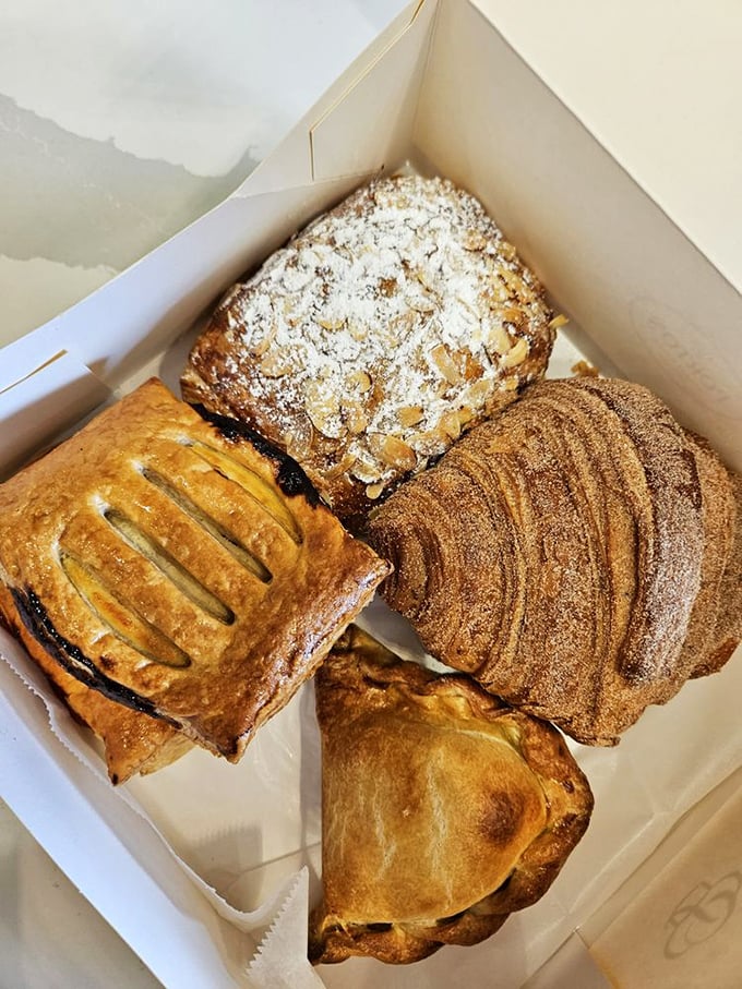 The pastry box: where good intentions about "just getting one" go to die, replaced by the wisdom of "variety is the spice of life."