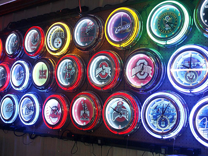 Telling time never looked so good. These neon beauties scream "man cave must-have" with every illuminated second.