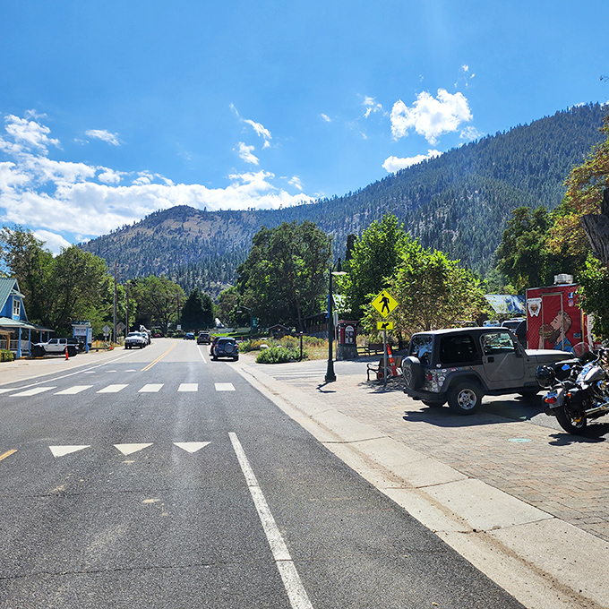 Small town, big sky country – where Jeeps and motorcycles park alongside buildings that have witnessed centuries of Western drama.