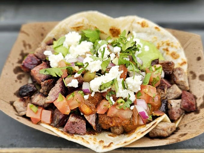 These aren't your standard taco Tuesday fare—smoked tri-tip nestled in handmade tortillas with fresh toppings that honor California's Mexican heritage.