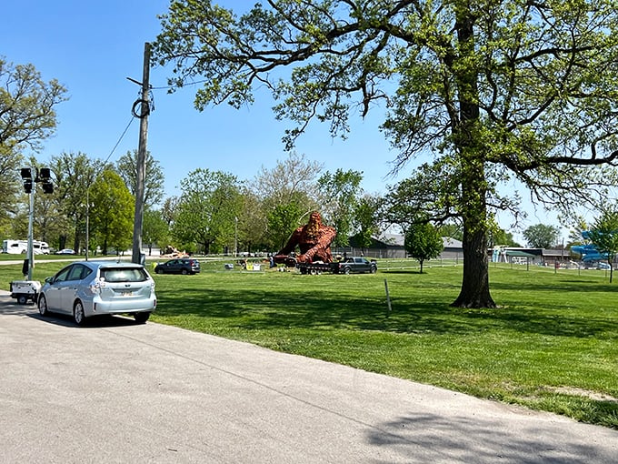 Spot Nelson from across the fairgrounds, where he appears to be contemplating life's big questions or possibly eyeing the food vendors.