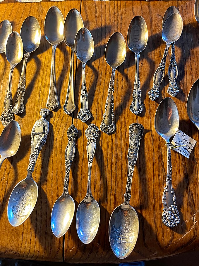 Ornate spoons that made stirring coffee an art form back when elegance actually mattered.