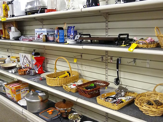 Kitchen tools and wicker baskets galore—because someone else's "I never use this" becomes your "How did I live without it?"