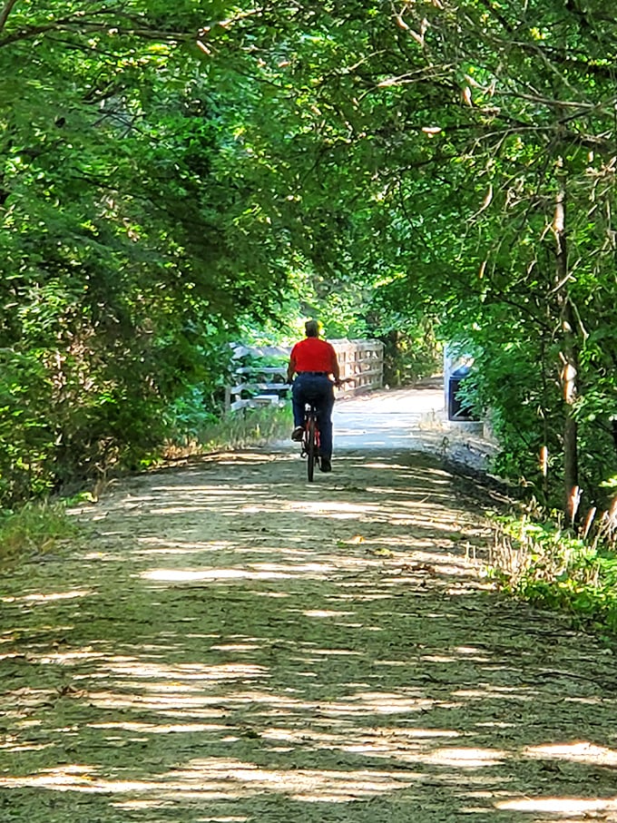 Biking through Lindsborg's tree-lined paths feels like pedaling through a storybook—the kind where everyday worries get lost between chapters.