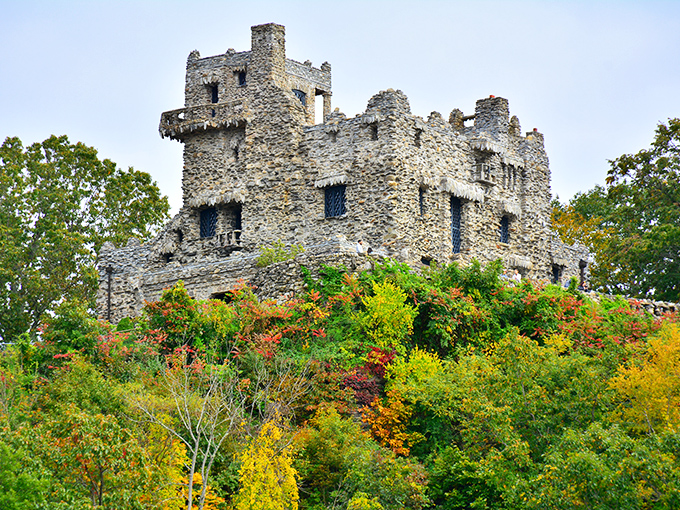 Gillette Castle stands like a medieval mirage above the Connecticut River – the eccentric masterpiece of William Gillette, who played Sherlock Holmes on stage.