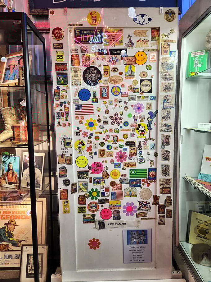This sticker-covered door tells a thousand stories of pop culture moments that defined entire generations. 