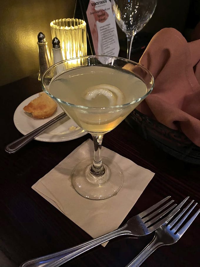 Martinis remain eternally elegant—like the little black dress of cocktails. Cold, crisp, and cleansing the palate for beef-based adventures ahead.
