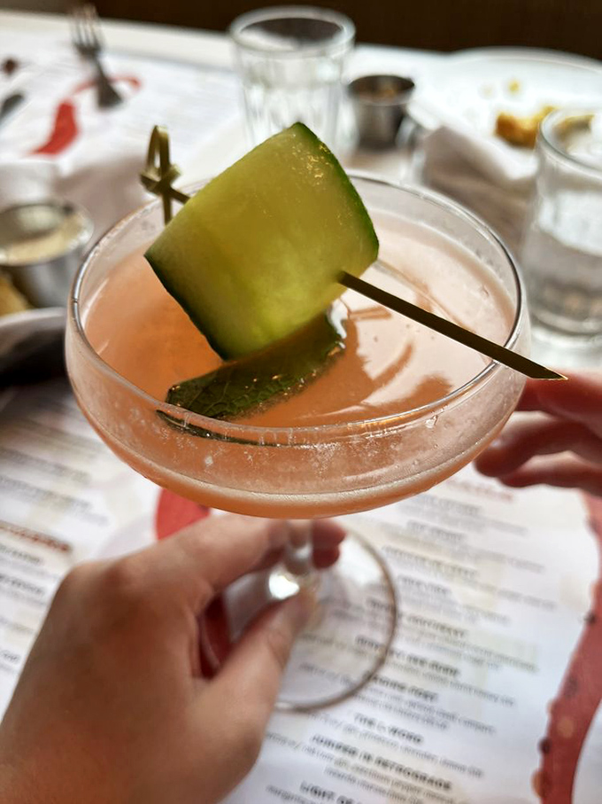 Craft cocktails with creative garnishes prove that happy hour just got a whole lot more interesting here.