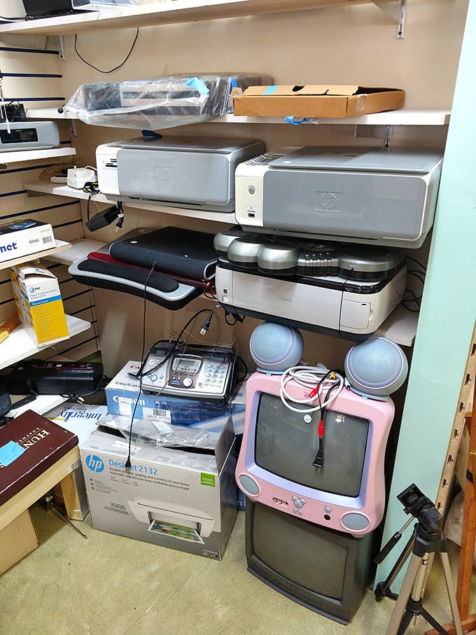 Yesterday's technology at tomorrow's prices. From printers to vintage TVs, the electronics section is a time capsule of digital evolution.