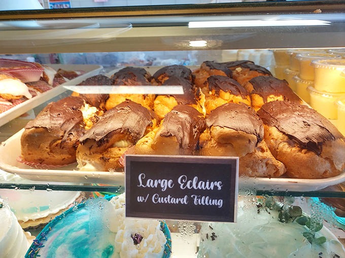 These eclairs are what would happen if a cloud and chocolate had a baby. The custard filling waits patiently for your first bite. 