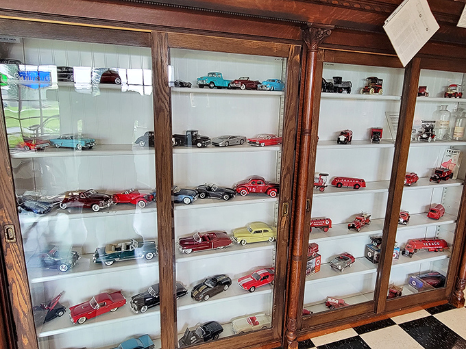 Not all treasures have full-size engines. This display of miniature masterpieces proves good things come in small packages—just don't tell that to Cadillac owners.