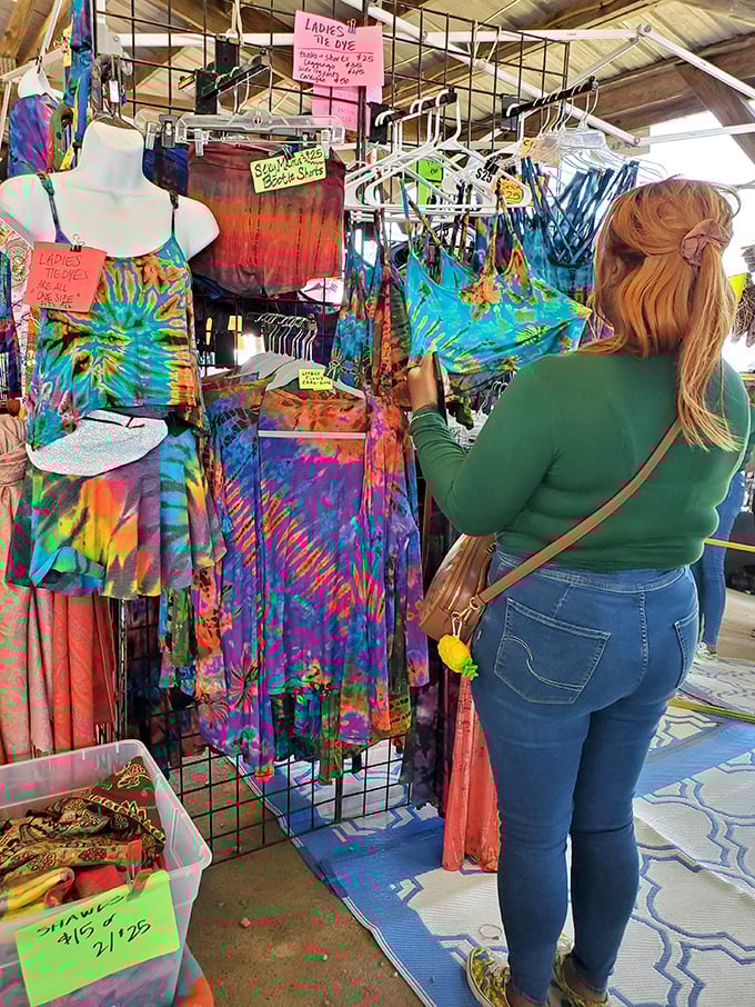 Tie-dye never really dies – it just waits patiently at flea markets until the next generation discovers its psychedelic charms.