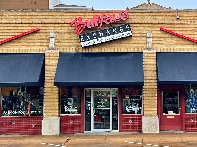 Buffalo Exchange's charming brick facade and vintage vibe set the perfect tone. Like walking into a curated fashion time capsule!