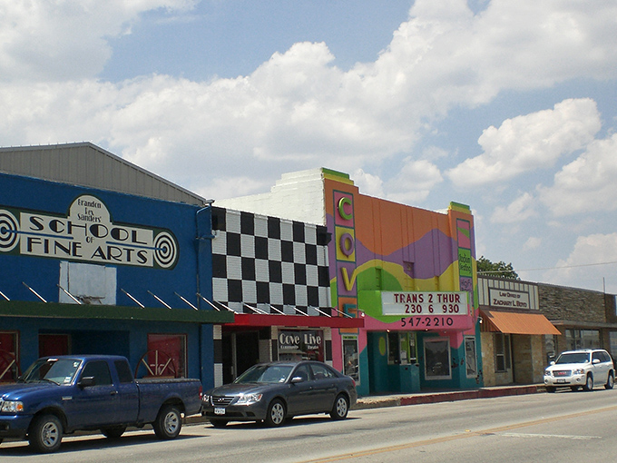 Copperas Cove's colorful downtown buildings bring unexpected vibrancy to this affordable community – where creativity thrives without breaking the bank.