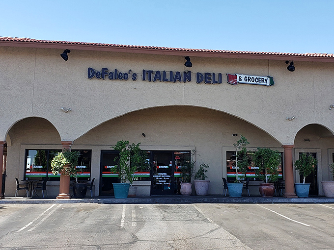 DeFalco's arched windows and Mediterranean vibe hint at the Italian treasures within. Part grocery, part deli, all delicious—it's a trifecta of tastiness.