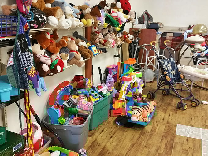 Heart & Hand's toy section is childhood joy incarnate—where stuffed animals wait patiently for their next adventure partner.