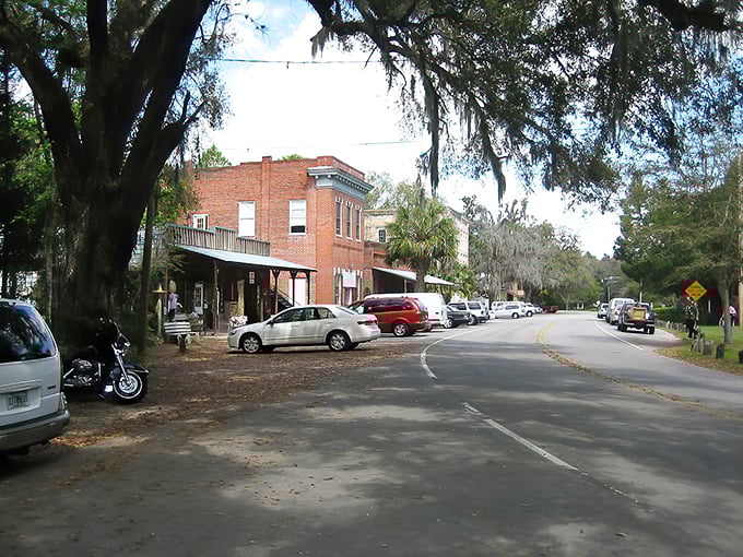 Micanopy's main street looks like it's waiting for a time traveler who got lost on the way to 1950.