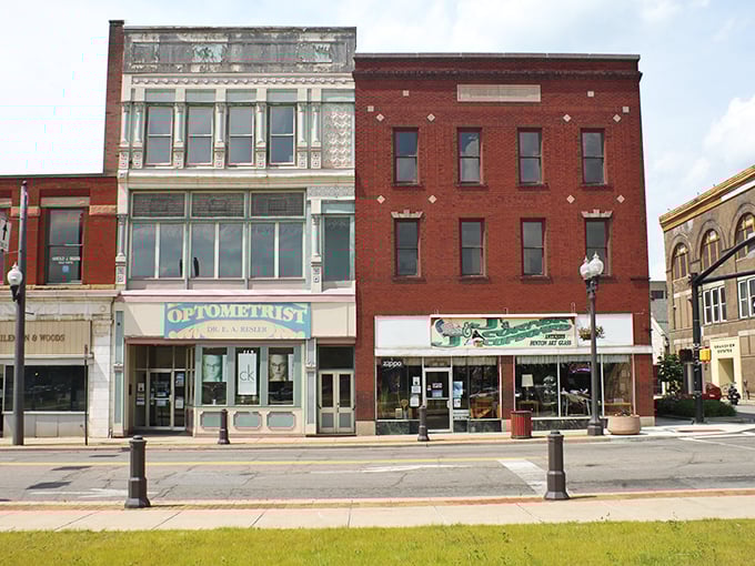 Oil City's elegant white building stands as a reminder of more prosperous times, now offering elegant living at not-so-elegant prices.