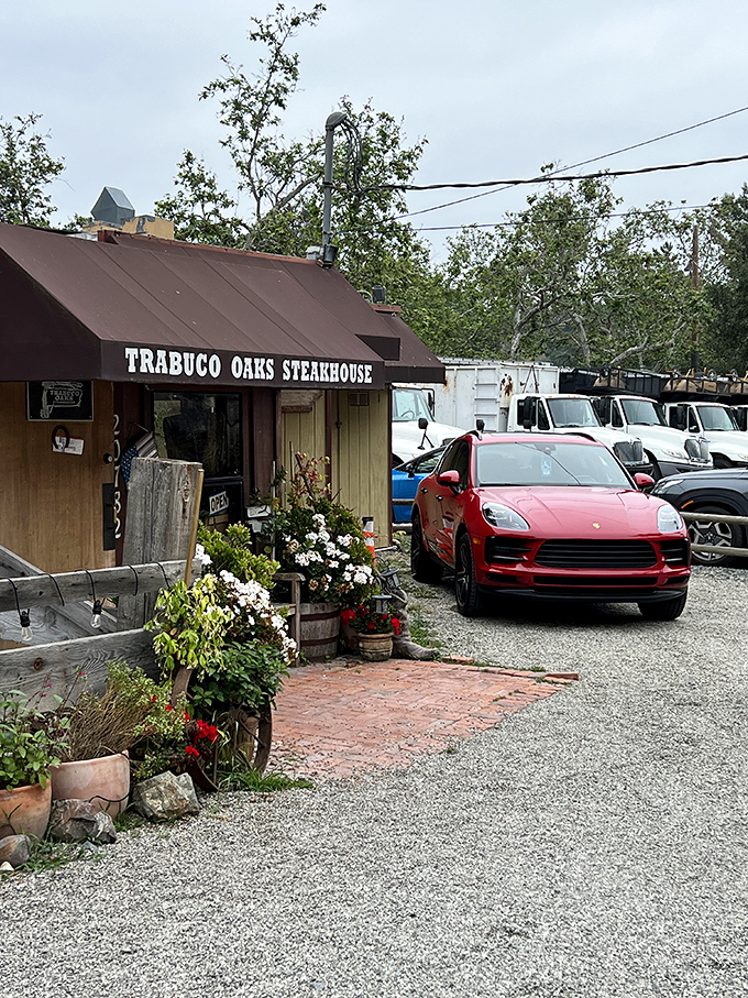 Flowers and rustic charm welcome you to this hidden canyon gem. Leave your tie at home – they're serious about that rule!