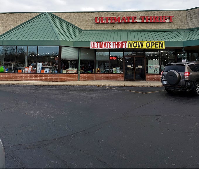 Ultimate Thrift's green-topped entrance promises an adventure where one person's "enough already" becomes another's "just what I needed!"