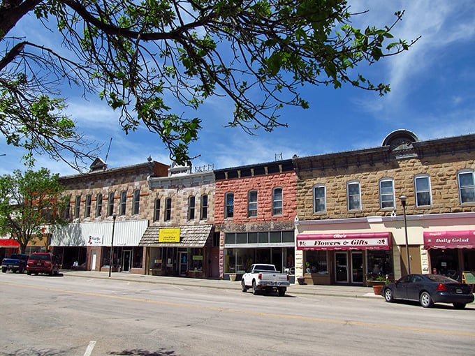The beautiful blue skies over Chadron's main street mirror the sunny outlook of retirees who've discovered this budget-friendly paradise.