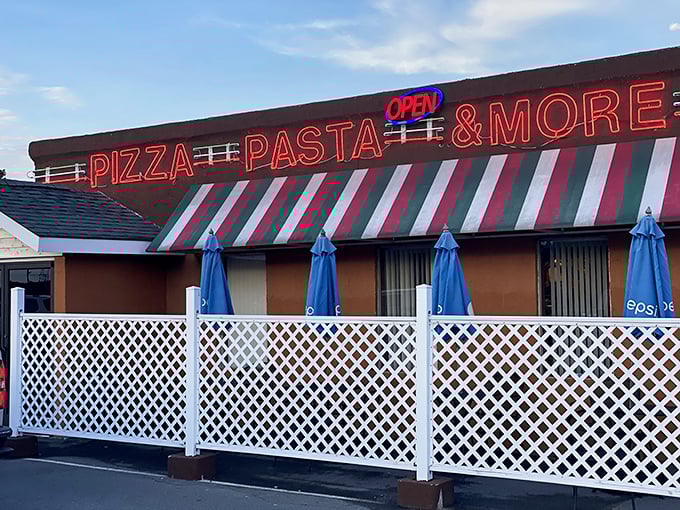 Inside Elizabeth's, the classic pizzeria setup with checkered accents feels like every great pizza memory from your childhood combined.