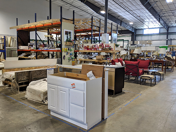 DIY heaven! From cabinets to couches, the ReStore warehouse holds everything needed to transform your space affordably.