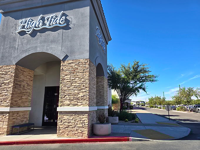 The clean lines and modern design of High Tide hint at the fresh, no-nonsense seafood approach waiting inside.