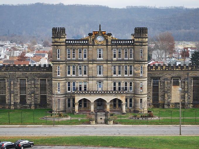 This stone building looks like it should be charging admission, not anchoring a community where Social Security checks stretch surprisingly far.