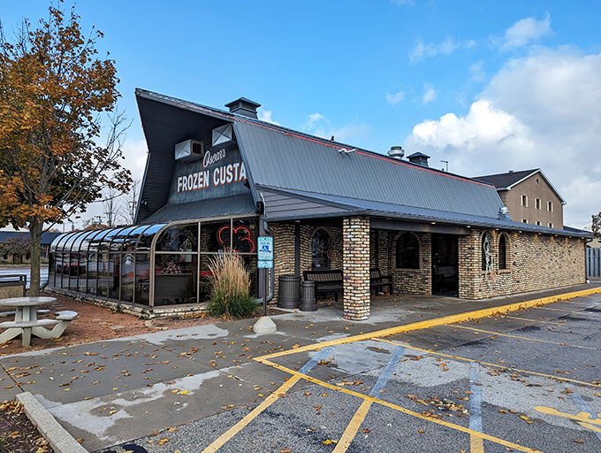 That sloped roof isn't just for show—it's angled perfectly to let your custard dreams reach the heavens.