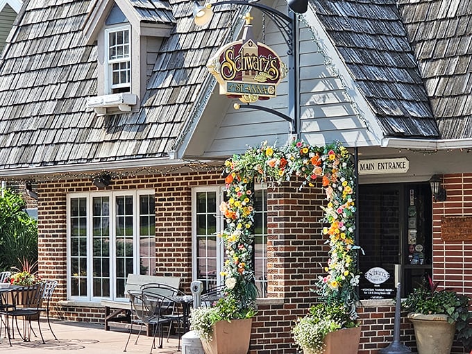 Those colorful flowers welcome you to Schwarz's, where Wisconsin supper club traditions are preserved like precious artifacts.