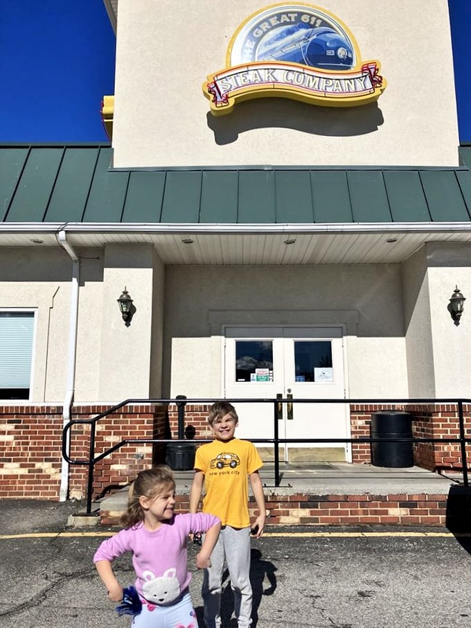 Little train enthusiasts and big steak lovers unite at The Great 611. That smile says it all—childhood joy meets grown-up taste buds.