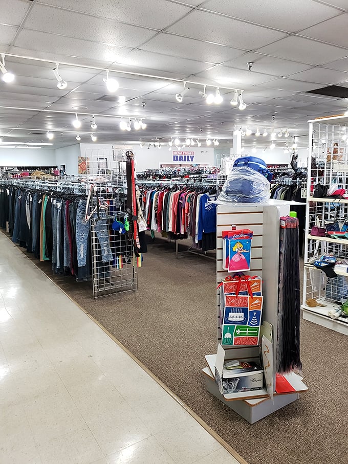 Inside this fluorescent kingdom, everyday treasures await their next chapter—bright lights, big bargains.
