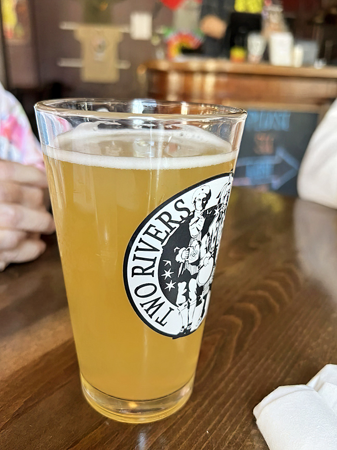 Liquid gold in a glass—this crisp, refreshing brew showcases Two Rivers' commitment to craft with every sip.
