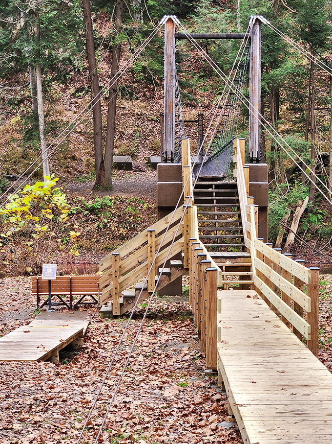 This suspension bridge invites adventure with every gentle sway. Crossing feels like stepping into a scene from an Indiana Jones movie—minus the peril.