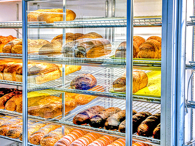 Behind glass doors, a bread lover's fantasy awaits – from crusty artisanal loaves to soft sandwich breads that make grocery store versions weep.