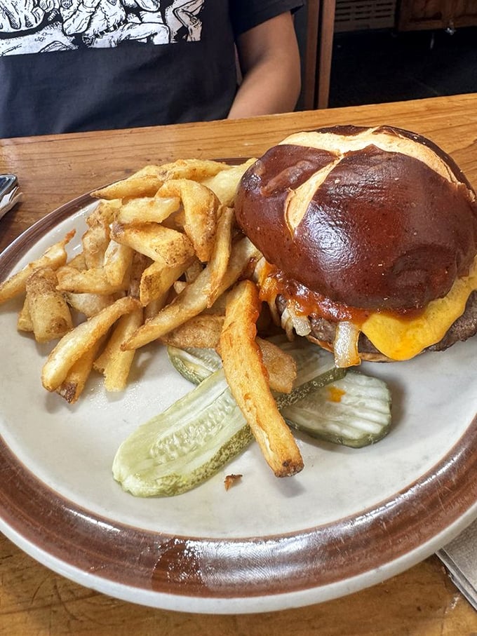 The burger that answers the eternal question: "Can you improve perfection?" Turns out, yes—just add a pretzel bun and hand-cut fries.