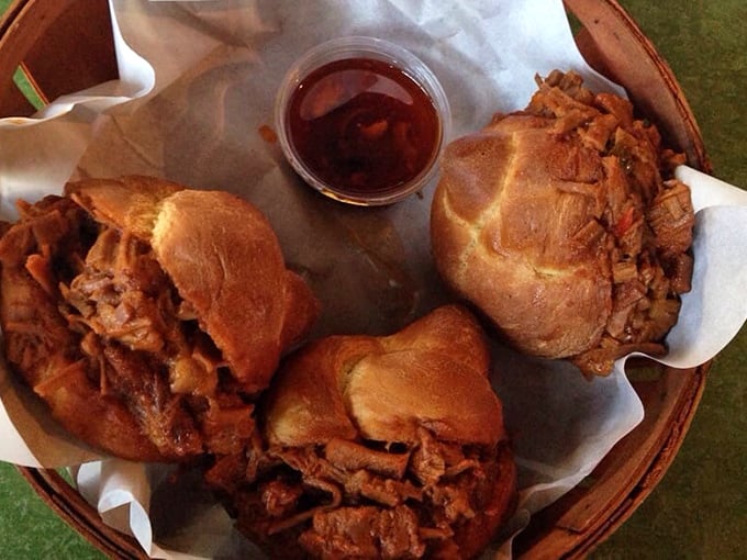 Brisket sliders that could make a Texan weep with joy. Tender, slow-cooked meat piled high on soft rolls—simple perfection that requires no explanation.