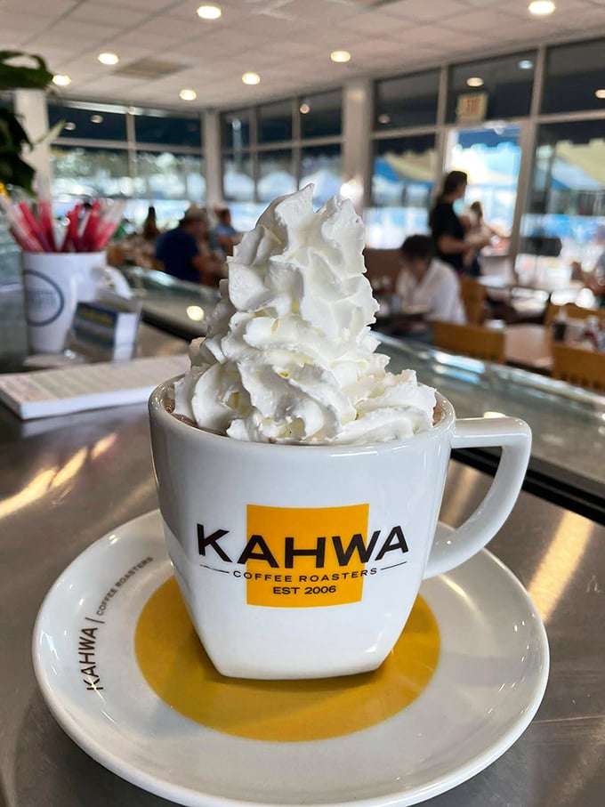 When your coffee comes wearing a cloud of whipped cream, you know you're starting the day on the right foot.