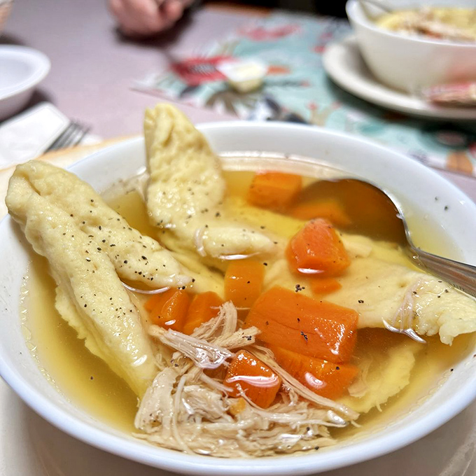 Chicken dumpling soup that could heal whatever ails you. Grandmothers everywhere just felt a twinge of competitive anxiety.
