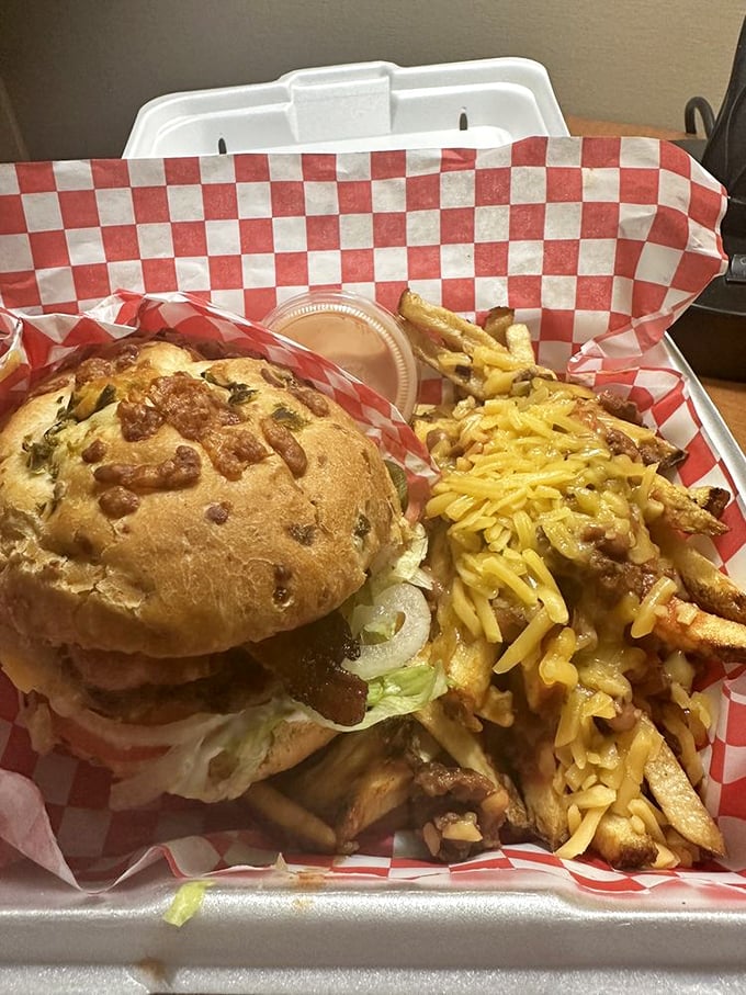 Cheese fries with ambition. When regular fries just won't cut it, this golden-topped masterpiece steps in to save the day.