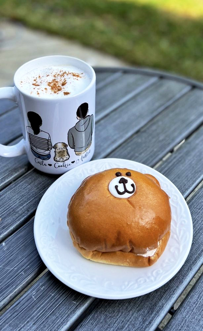 That bear bun isn't just adorable—it's plotting to steal your heart through your stomach. Paired with coffee, it's the breakfast of champions who prioritize joy.