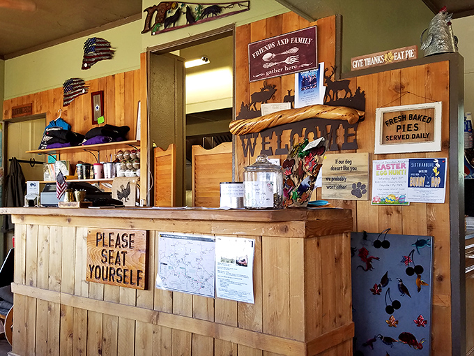 "Please Seat Yourself" says the sign at this welcoming counter. Small-town hospitality isn't manufactured here—it's the real deal.