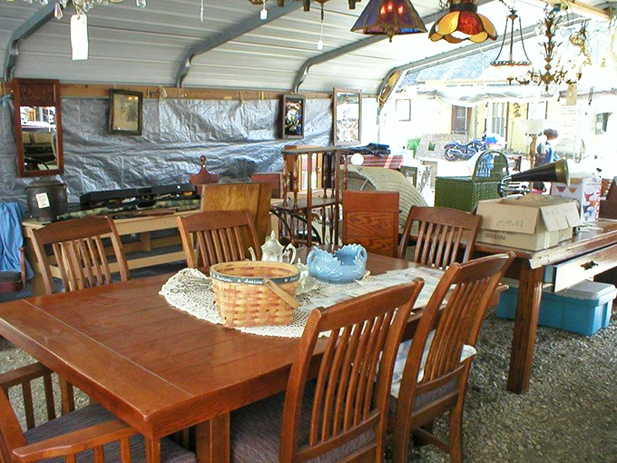 A solid wood dining set that's witnessed thousands of family meals awaits its next chapter. That table could tell stories if it could talk.