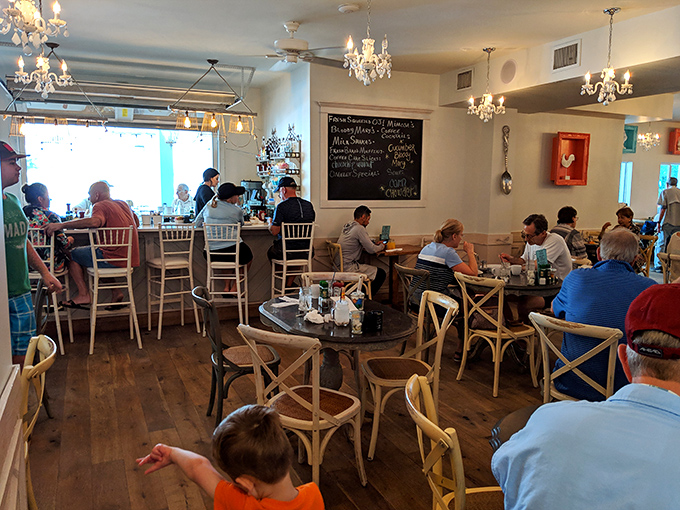 The dining room hums with the symphony of morning conversations and the gentle clink of forks against plates—breakfast's natural soundtrack. 